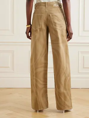Emilio Pucci Printed Cotton-canvas Wide-leg Pants - Neutrals