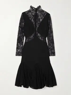 Givenchy Lace And Knitted Midi Dress