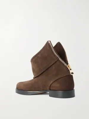 JW Anderson Zip-detailed Suede Ankle Boots