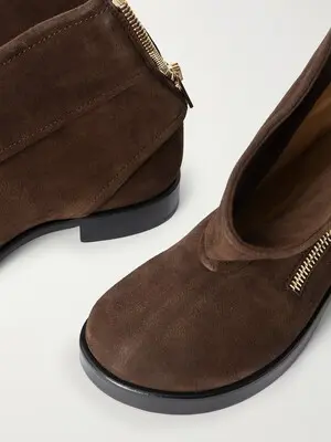 JW Anderson Zip-detailed Suede Ankle Boots