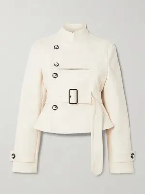 Burberry Embellished Belted Canvas Jacket