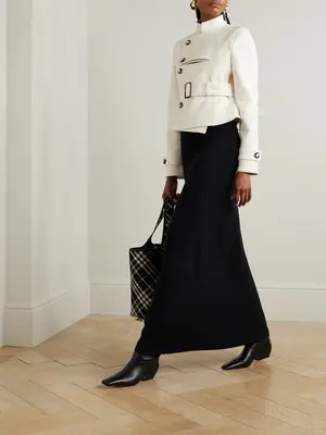 Burberry Embellished Belted Canvas Jacket