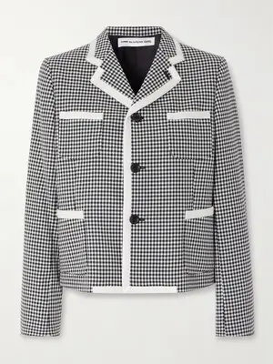 Comme Des Garçons Checked Wool Jacket - Gray