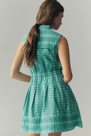 Maeve Sleeveless V-neck Shirtdress - Green