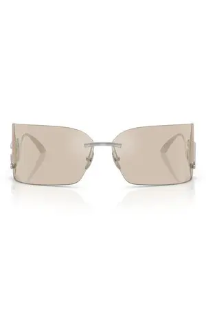 Dolce & Gabbana 79mm Oversized Rimless Sunglasses - Silver