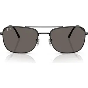 Ray-ban 62mm Rectangular Sunglasses - Black