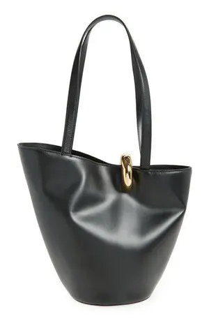 Jacquemus The Medium Bambola Asymmetric Leather Bucket Bag - Black 990