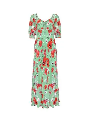 RO&ZO Poppy Print Tie Front Dress