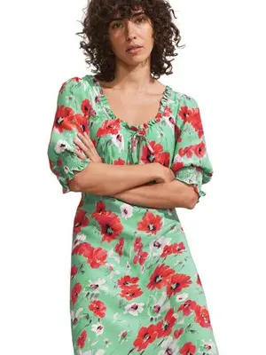 RO&ZO Poppy Print Tie Front Dress