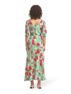 RO&ZO Poppy Print Tie Front Dress