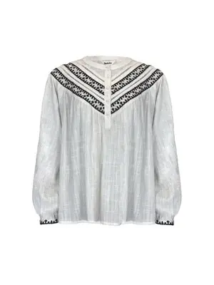 RO&ZO Embroidered Yoke Blouse
