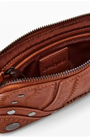 Desigual Medium Embroidered Faux Leather Convertible Wallet