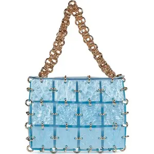 Jeffrey Campbell Les-filles Shoulder Bag - Light Blue Satin Combo