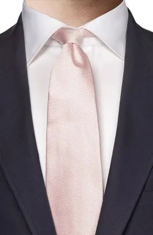 Eton Textured Silk Neck Tie - Medium Pink