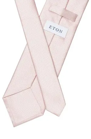 Eton Textured Silk Neck Tie - Medium Pink