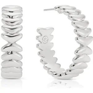 Ettika Vortex Medium Hoop Earrings Silver