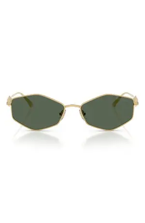 JIMMY CHOO Zoey Geometric Sunglasses - Gold /dark Green