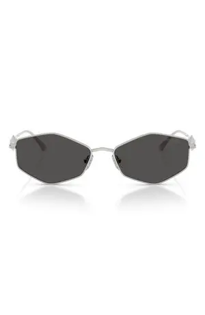 JIMMY CHOO Zoey Geometric Sunglasses - Silver/dark Grey