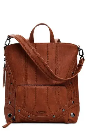 Desigual Mini Embroidered Faux Leather Backpack