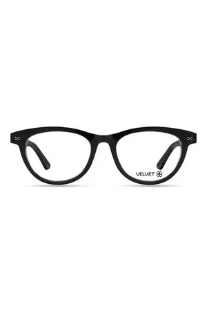 VELVET EYEWEAR Carol 55mm Oval Optical Glasses - Black