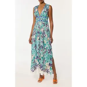 Poupette St Barth Chiara Cover-up Maxi Dress - Aqua Blue