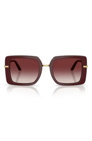 Dolce & Gabbana 52mm Gradient Square Sunglasses - Bordeaux