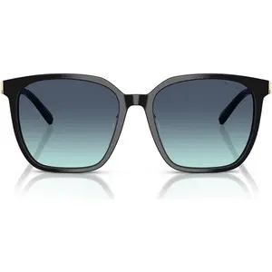 Tiffany & Co. 56mm Gradient Square Sunglasses - Black /azure Gradient Blue