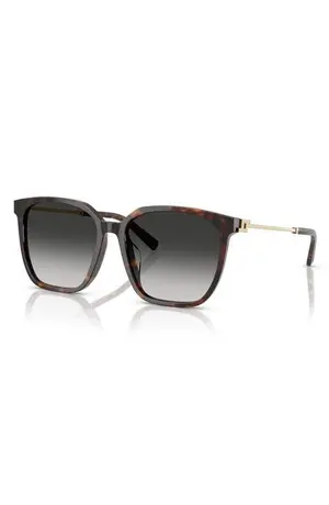 Tiffany & Co. 56mm Gradient Square Sunglasses - Havana/grey Gradient