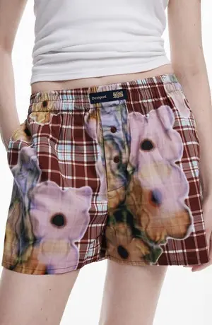 Desigual Mixed Print Cotton Board Shorts