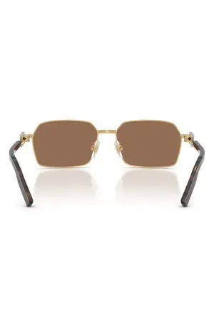 Dolce & Gabbana 56mm Rectangular Sunglasses - Gold