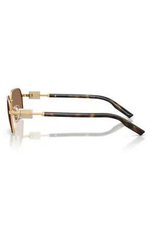 Dolce & Gabbana 56mm Rectangular Sunglasses - Gold