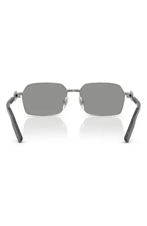Dolce & Gabbana 56mm Rectangular Sunglasses - Gunmetal