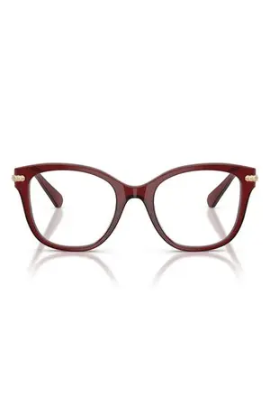SWAROVSKI 51mm Square Optical Glasses - Transp Burgundy/demo Lens