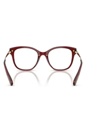 SWAROVSKI 51mm Square Optical Glasses - Transp Burgundy/demo Lens