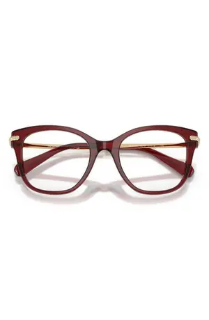 SWAROVSKI 51mm Square Optical Glasses - Transp Burgundy/demo Lens