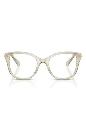 SWAROVSKI 51mm Square Optical Glasses Transparent Beige/ Demo Lens