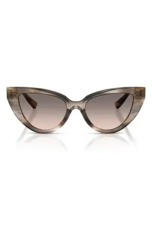 Dolce & Gabbana 52mm Polarized Cat Eye Sunglasses - Striped Grey