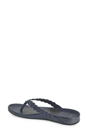 Olukai Lei Leather Flip Flop - Mood Indigo / Mood Indigo