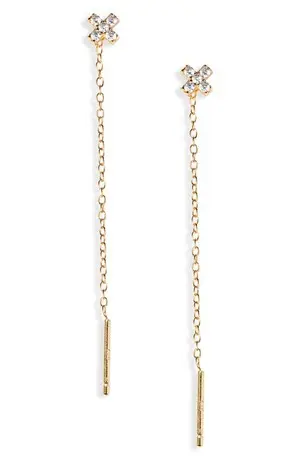 ARGENTO VIVO Pavé Cross Threader Earrings