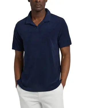 Onia Terry Open Collar Polo Shirt - Deep Navy