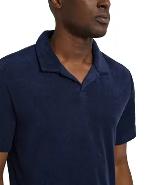 Onia Terry Open Collar Polo Shirt - Deep Navy
