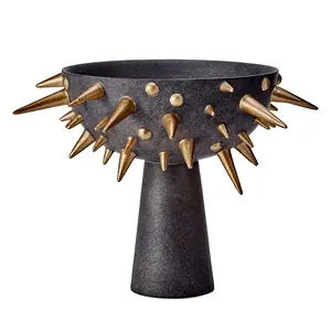 L'Objet Celestial Bowl On Stand, Small - Black