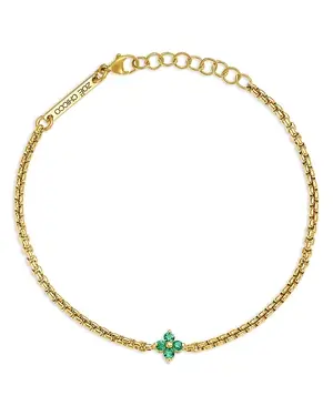 Zoe Chicco 14k Gold Emerald Flower Bracelet - Yellow