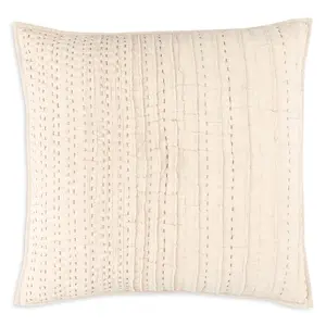 ANNIE SELKE Bryant Quilted Euro Sham - Natural