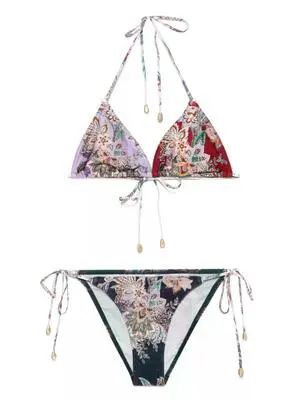 Zimmermann Rhiannon Paisley Print Bikini - Green