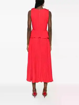 NISSA Floral-appliqué Maxi Dress - Red