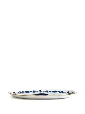 La DoubleJ Wildbird-print Platter - White