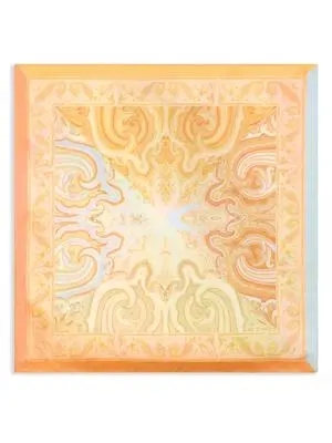 Etro Patterned Silk Pocket Square - Orange