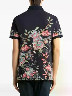 Etro Flowers And Peacock Polo Shirt