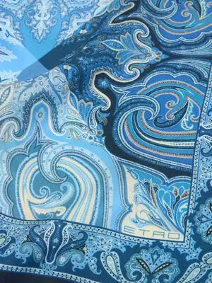 Etro Patterned-jacquard Pocket Square - Blue